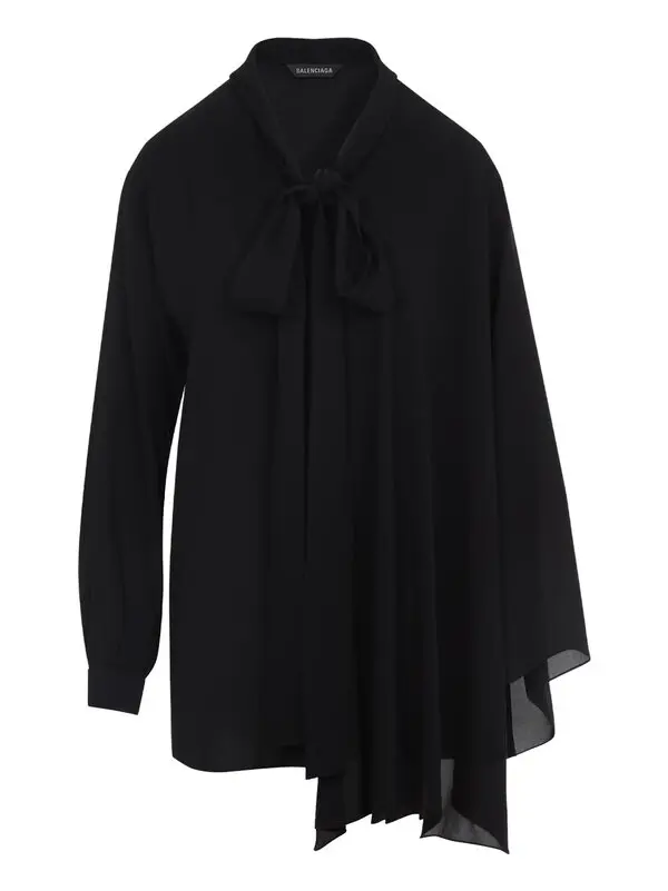 Balenciaga Scarf Blouse - Black