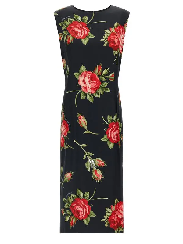 Dolce & Gabbana Bouquet Rose' Dress - Black