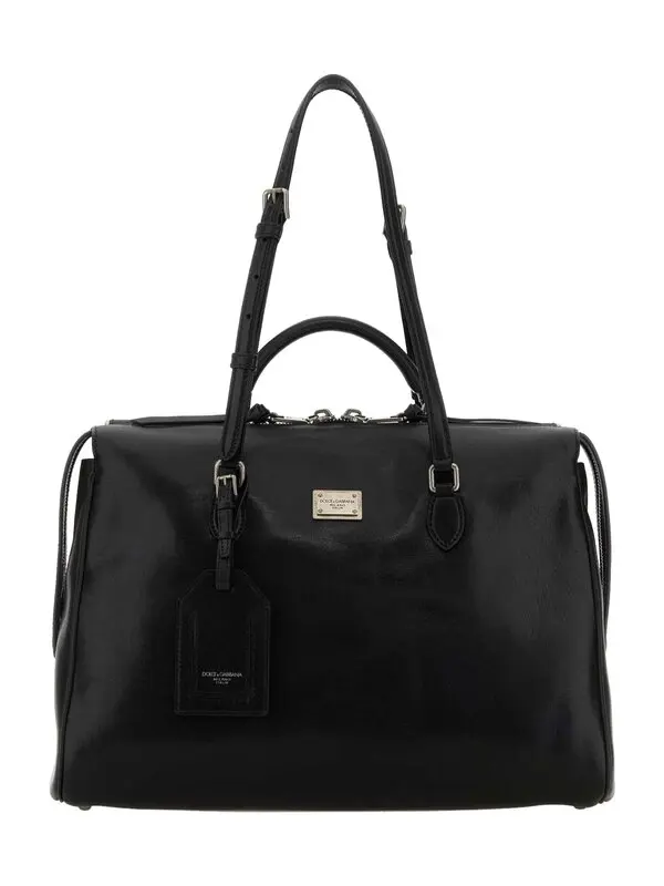 Dolce & Gabbana Leather Vittoria Handbag - Black