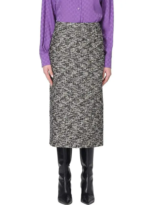 Gucci Tweed Midi Skirt - Black