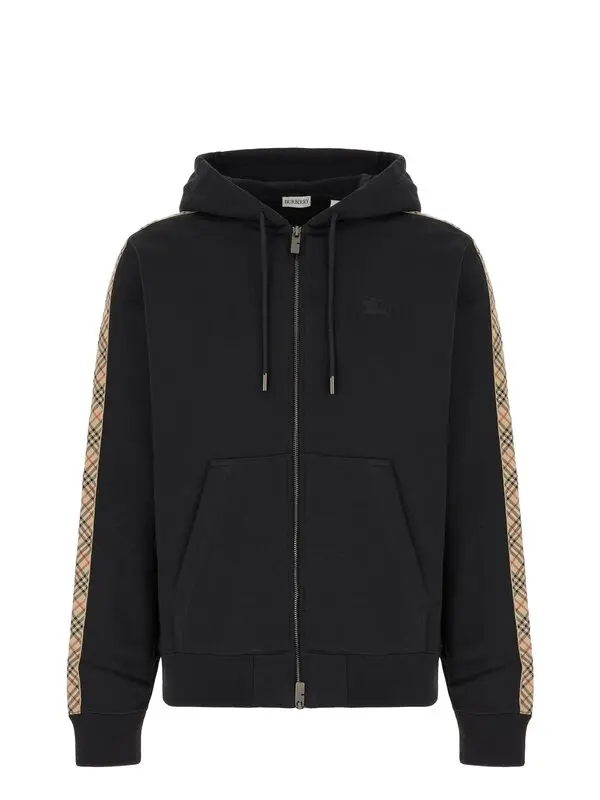 Burberry Check Paneled Zip-up Hoodie - Multicolor