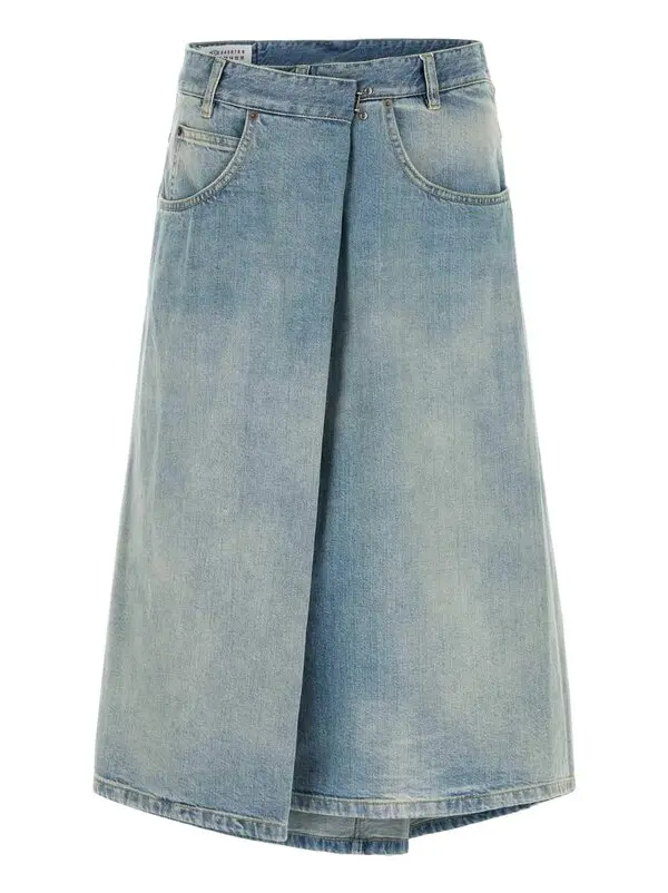 MAISON MARGIELA Cotton Denim Skirt - Blue