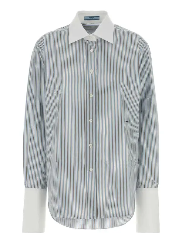 Prada Embroidered Poplin Shirt - Multicolor