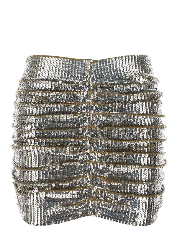 Dsquared2 Embellished Wool Mini Skirt - Silver