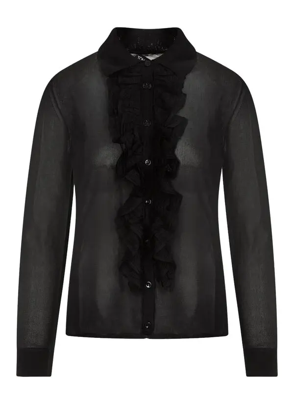 TOM FORD Ruffled Viscose Shirt - Black