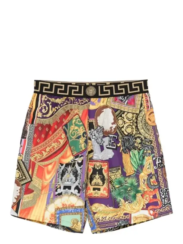 Versace Baroque-print Swim Shorts - Multicolor
