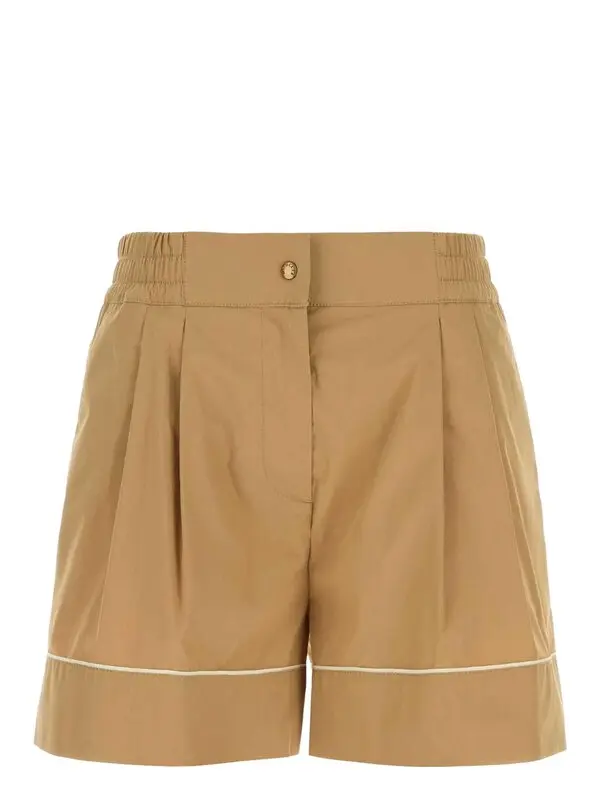 Moncler Beige Poplin Shorts - Brown