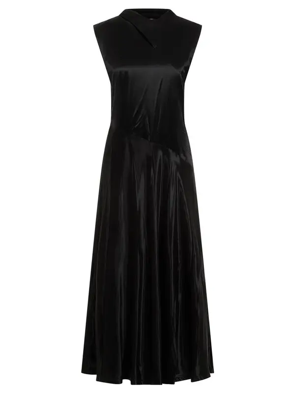 JIL SANDER Cupro Long Dress - Black