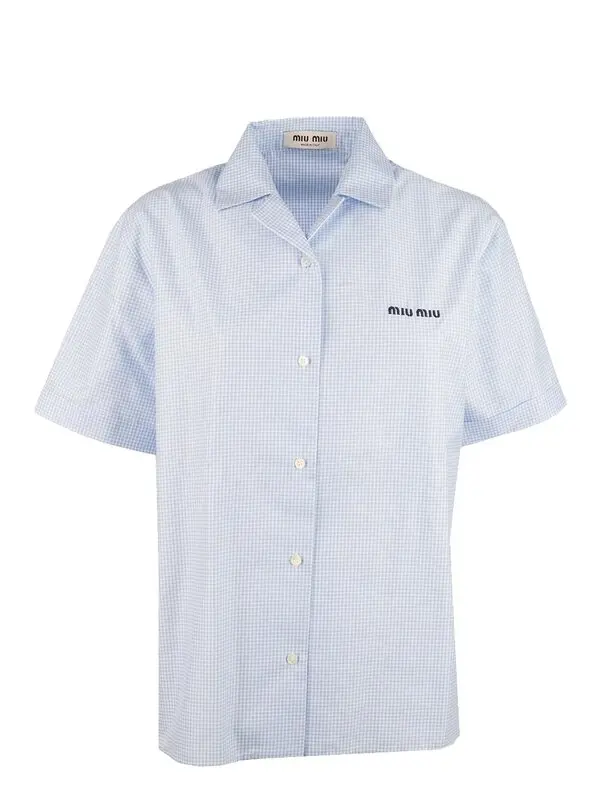 Miu Miu Checkered Short Sleeve Shirt - Multicolor