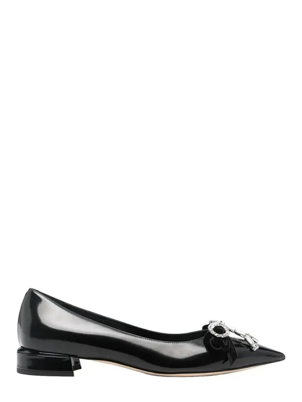 JIMMY CHOO Leather Ballet Flats - Black