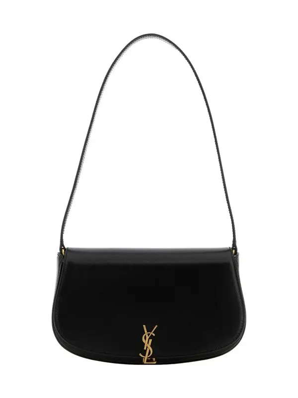 Saint Laurent Leather Demi Lune Shoulder Bag - Black