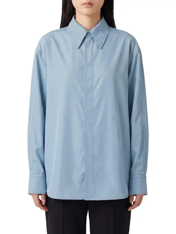 Bottega Veneta Viscose And Silk Blend Casual Shirt - Blue