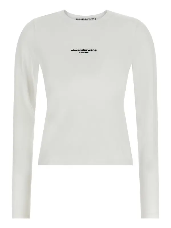 Alexander Wang Ls Tee W/logo Print' T-shirt - White