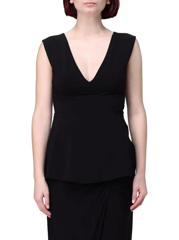 Max Mara Oblare V-neck Sleeveless Top - Black