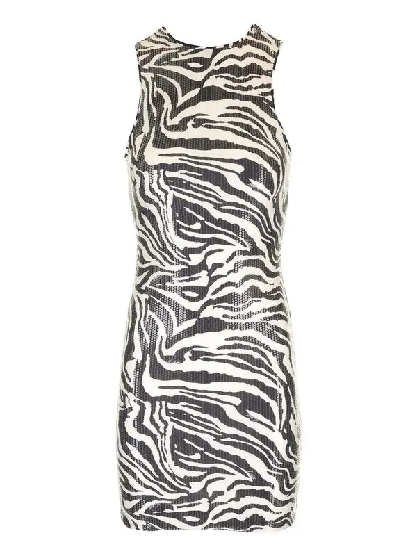ROTATE BY BIRGER CHRISTENSEN Sequined Zebra Dress - Multicolor