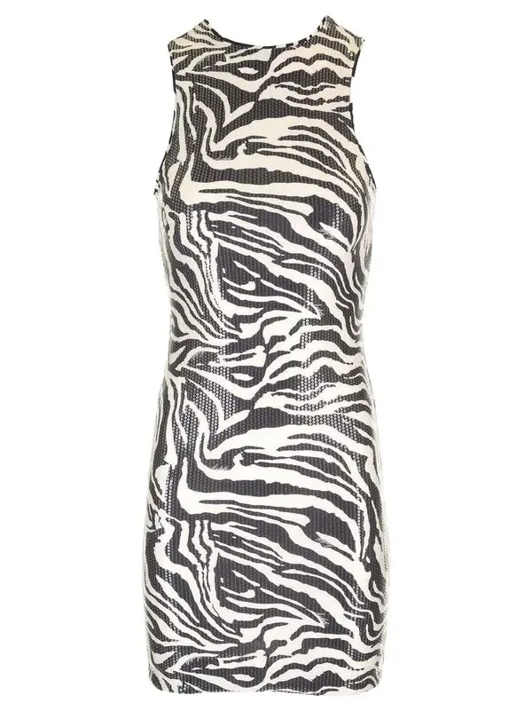 ROTATE BY BIRGER CHRISTENSEN Sequined Zebra Dress - Multicolor