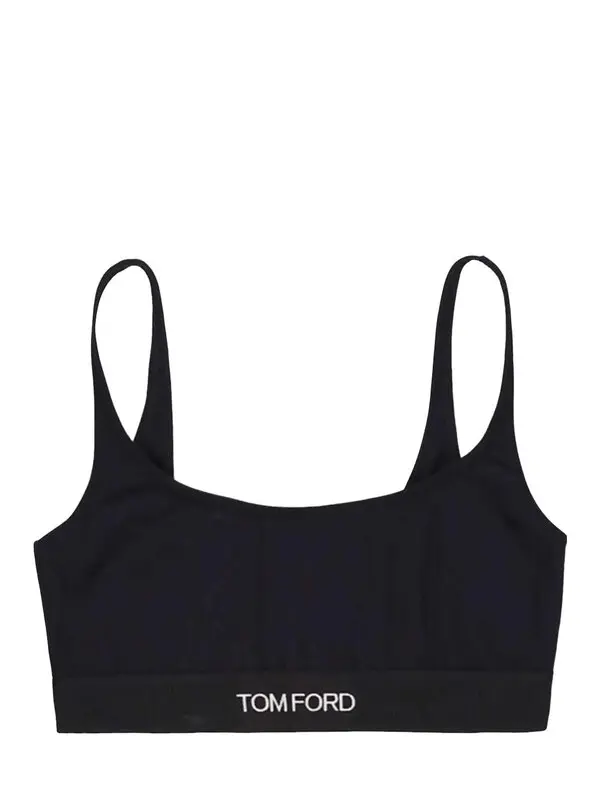 TOM FORD Signature Bralette With Logo Band - Black