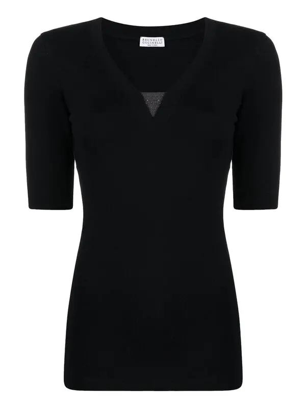Brunello Cucinelli Cotton V-necked Sweater - Multicolor