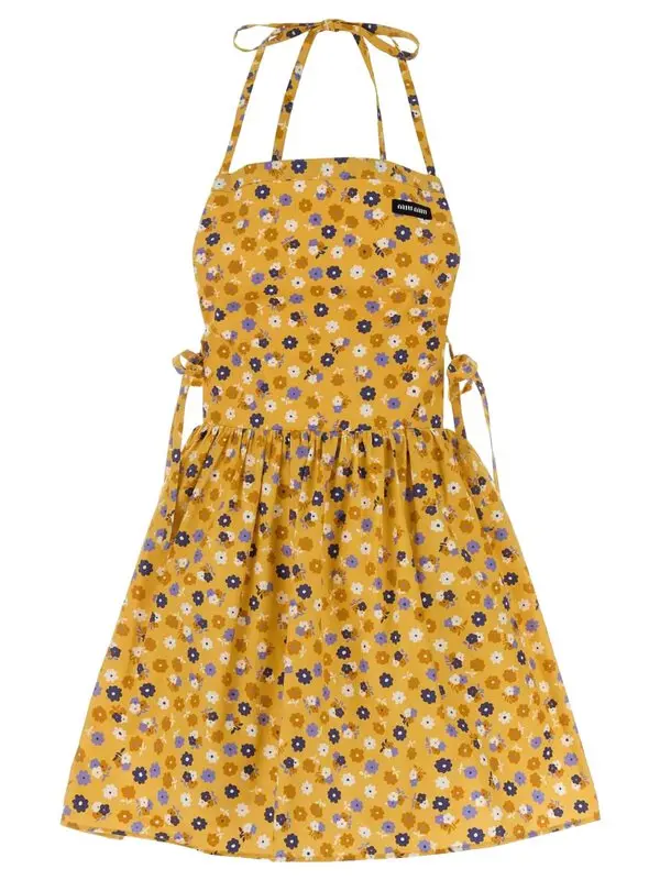 Miu Miu Printed Poplin Mini Dress - Multicolor