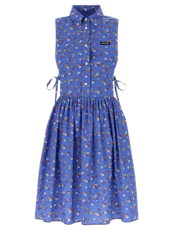 Miu Miu Printed Poplin Shirt Dress - Multicolor