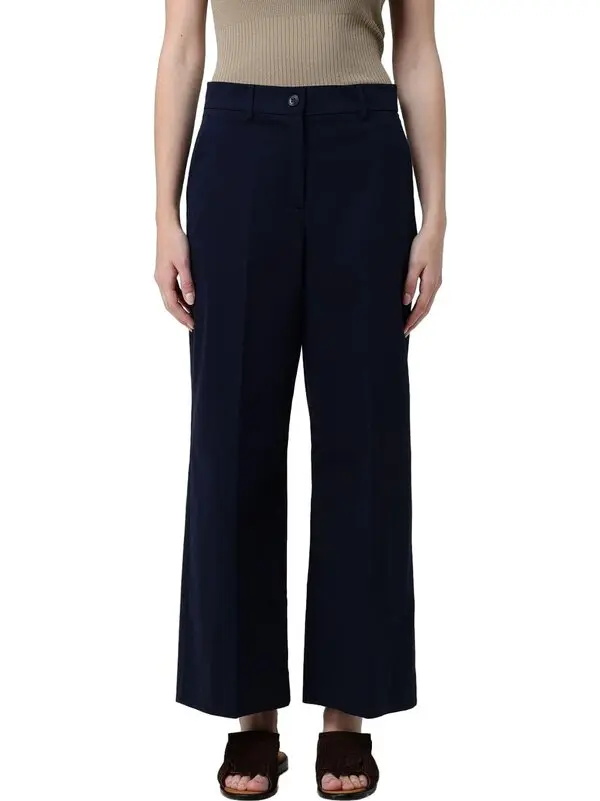 Max Mara Cotton Trousers - Blue