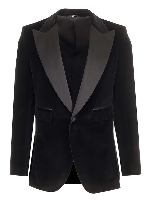 Dolce & Gabbana Velvet Tuxedo Jacket - Black