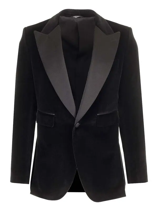 Dolce & Gabbana Velvet Tuxedo Jacket - Black