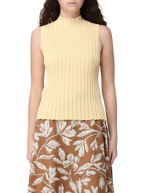 Max Mara Viscose Knit Top - Yellow