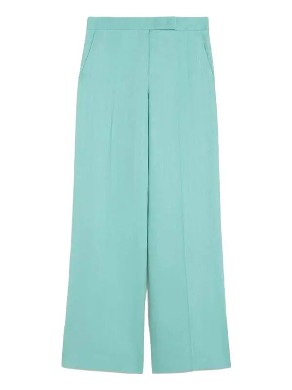Max Mara Chevron Linen Batavia Trousers - Blue