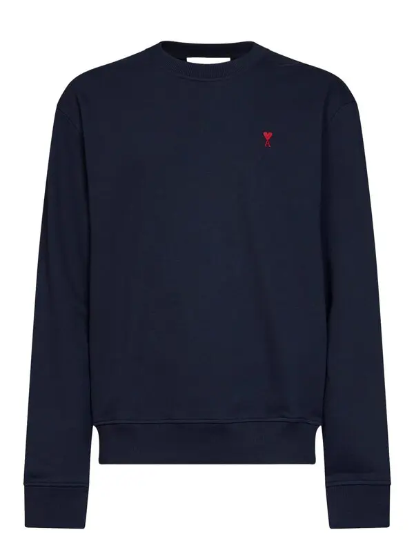AMI Paris Midnight Blue Cotton De Cœur Sweatshirt - Multicolor
