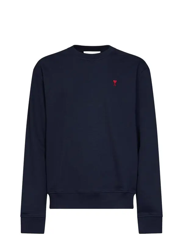 AMI Paris Midnight Blue Cotton De Cœur Sweatshirt - Multicolor