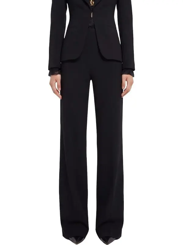Gucci Wool Flared Trousers - Black
