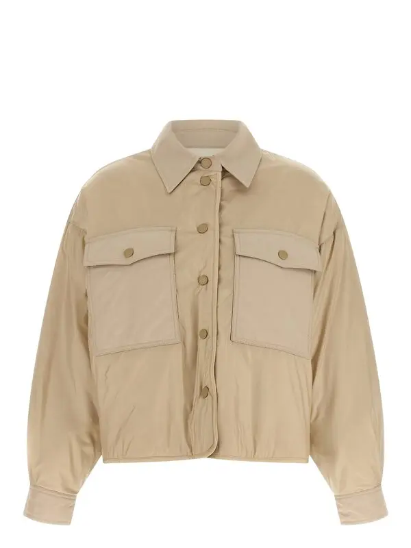 Max Mara Padded Technical Canvas Shirt Jacket - Cream