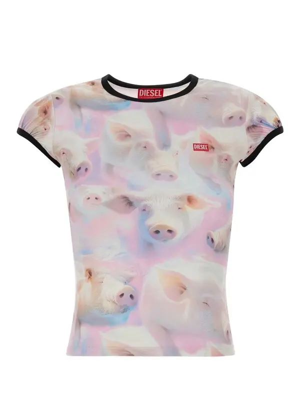 DIESEL® Printed Stretch Jersey T-shirt - Multicolor