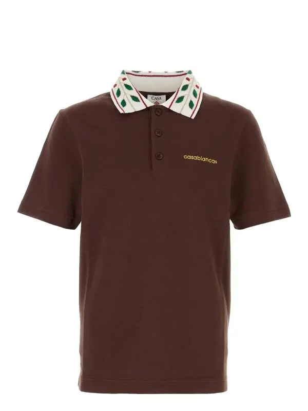 Casablanca Piquet Polo Shirt - Brown