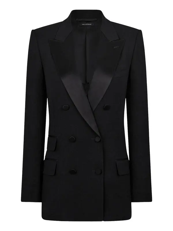 TOM FORD Wool Tuxedo Blazer - Black