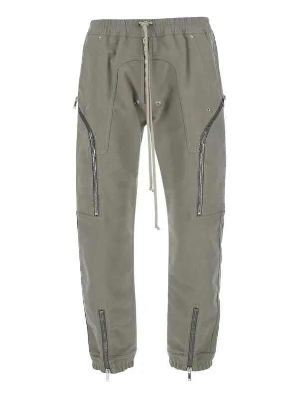 Rick Owens Heizer' Grey Pants With Side Zip Cargo Pockets In Cotton For - Gray