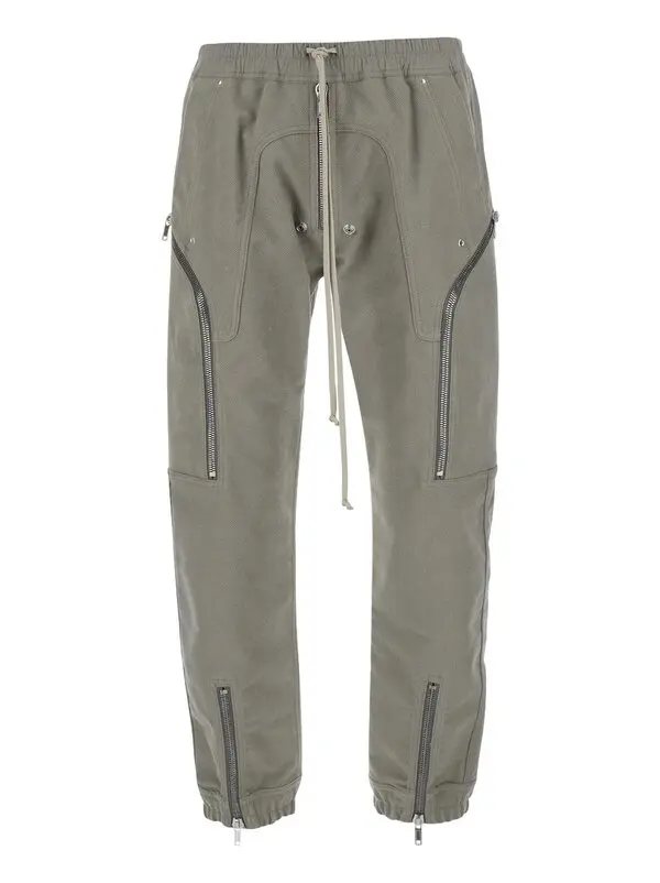 Rick Owens Heizer' Grey Pants With Side Zip Cargo Pockets In Cotton For - Gray