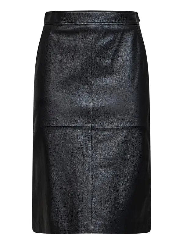 Max Mara Hammered Nappa Leather Pencil Skirt - Multicolor