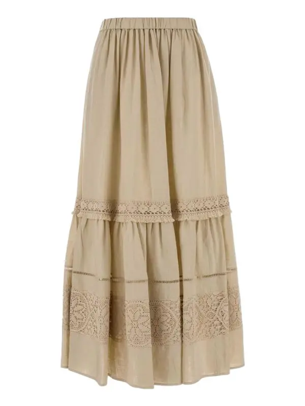 Max Mara Linen Long Skirt - Cream