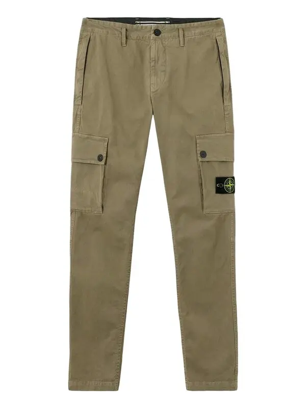 Stone Island Cotton Blend Cargo Trousers - Multicolor