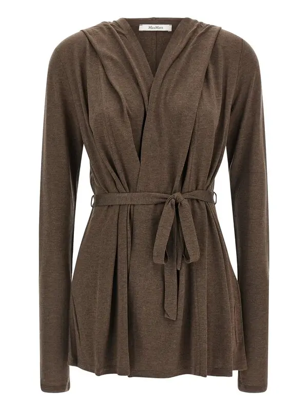 Max Mara Falda Jersey Cardigan - Brown