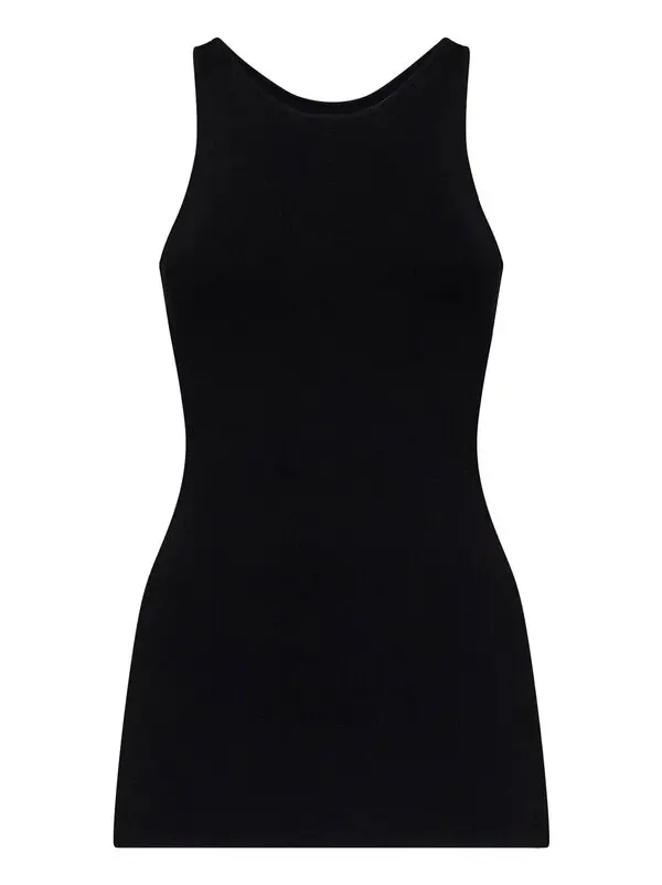 TOTEME Black Compact Knit Classic Tank Top - Multicolor