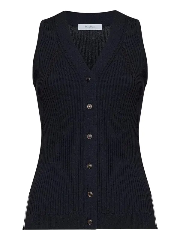 Max Mara Ribbed Knit Vest - Multicolor