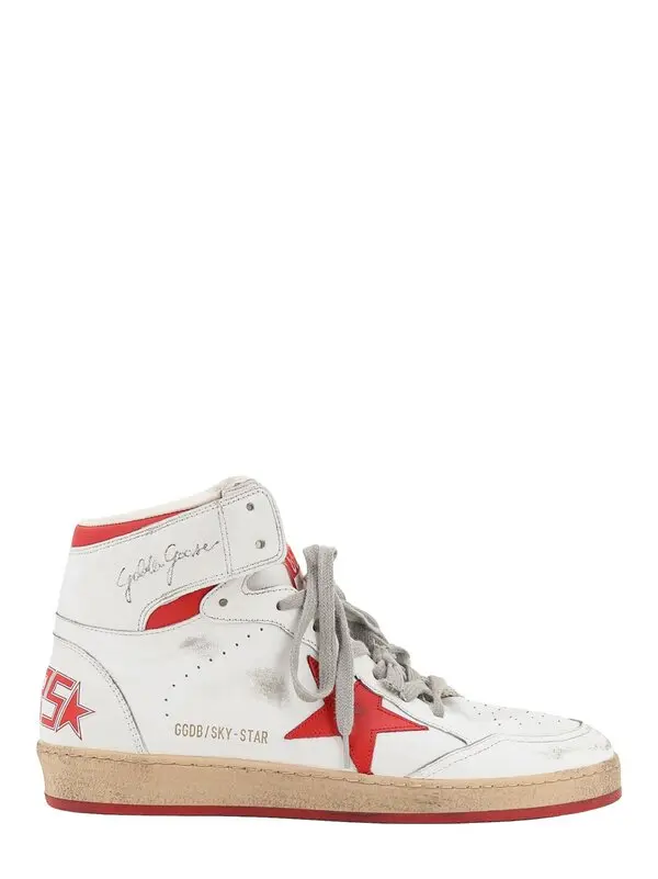 GOLDEN GOOSE Sky Star Leather Sneakers With Iconic Side Logo - Multicolor