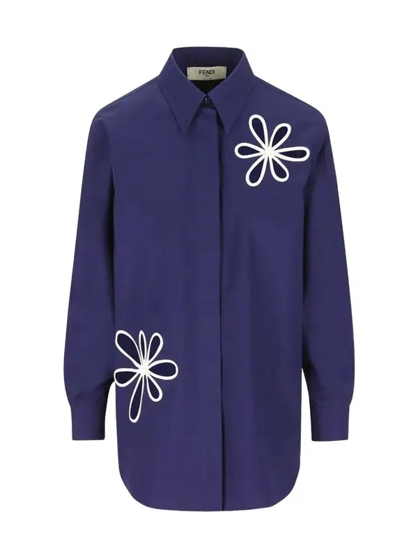 Fendi Camicia Popeline - Blue
