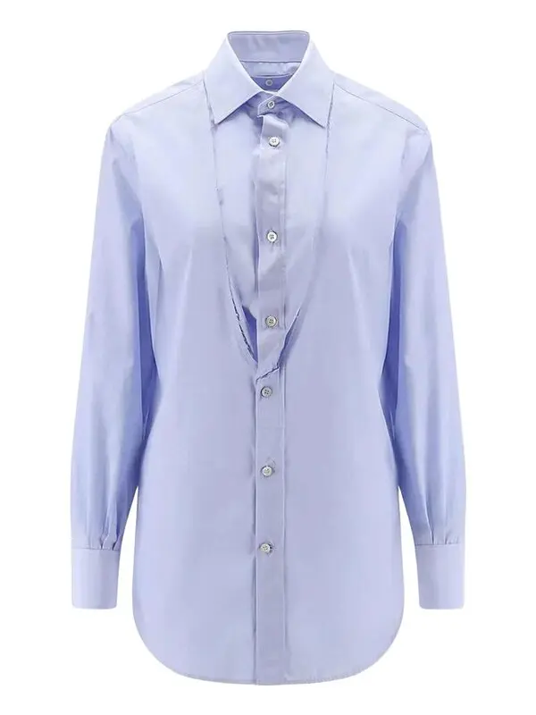MAISON MARGIELA Folded Collar Poplin Shirt - Blue