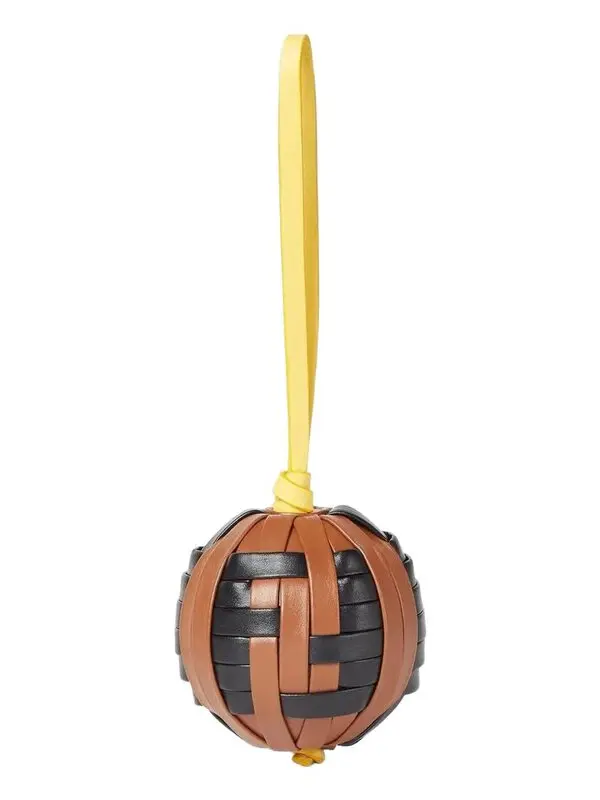 Fendi Ff Sphera Woven Leather Charm - Black