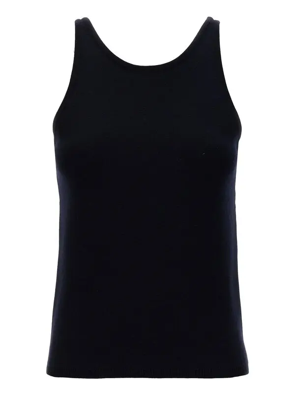 Max Mara Stretch Wool Knit Top - Blue