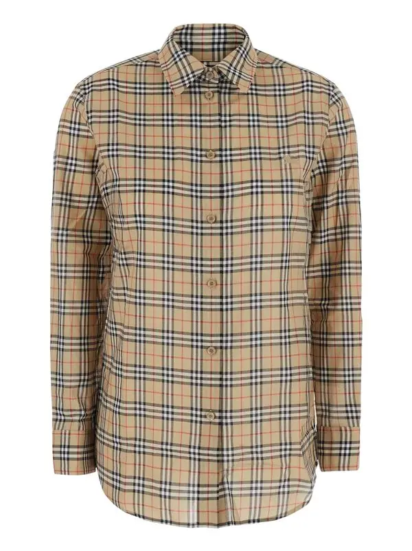 Burberry Emma Cotton Shirt With Ekd Embroidery - Multicolor